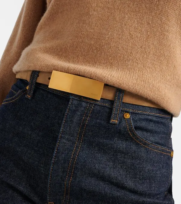 Khaite Berlin Suede Belt - Beige