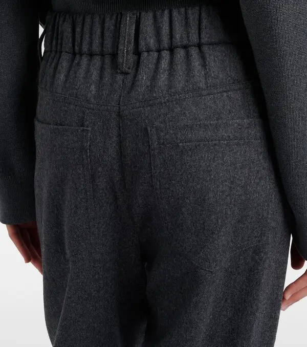 Brunello Cucinelli Wool Straight Leg Trousers