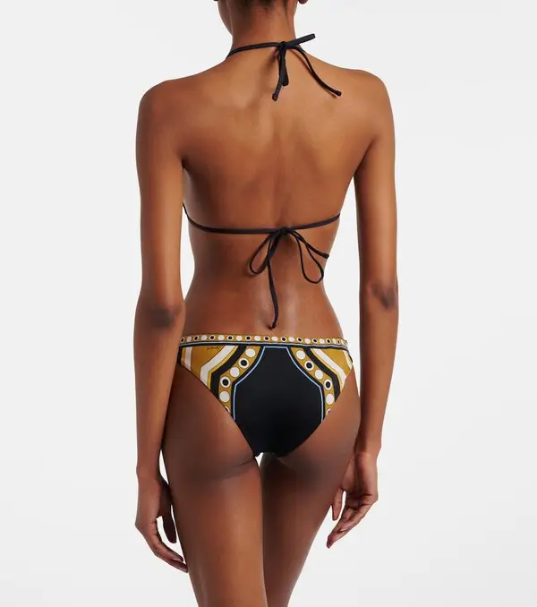 La DoubleJ Printed Bikini Bottoms - Black