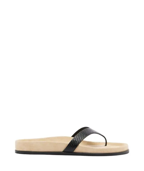 TOTEME Leather Thong Sandals - Black