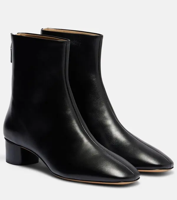 Le Monde Beryl Carole Leather Ankle Boots - Black