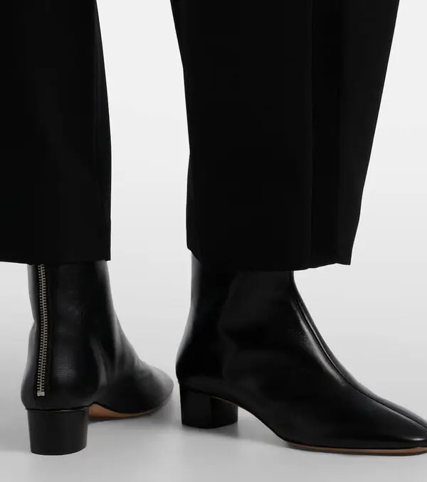 Le Monde Beryl Carole Leather Ankle Boots - Black