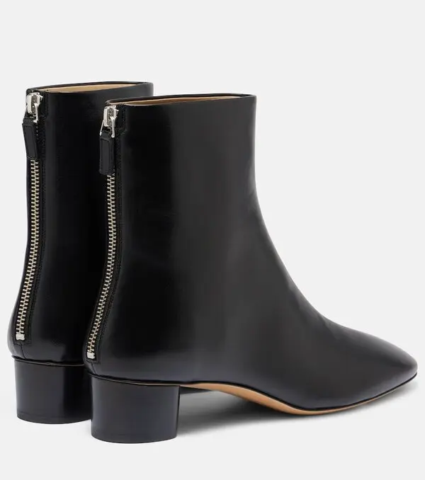 Le Monde Beryl Carole Leather Ankle Boots - Black