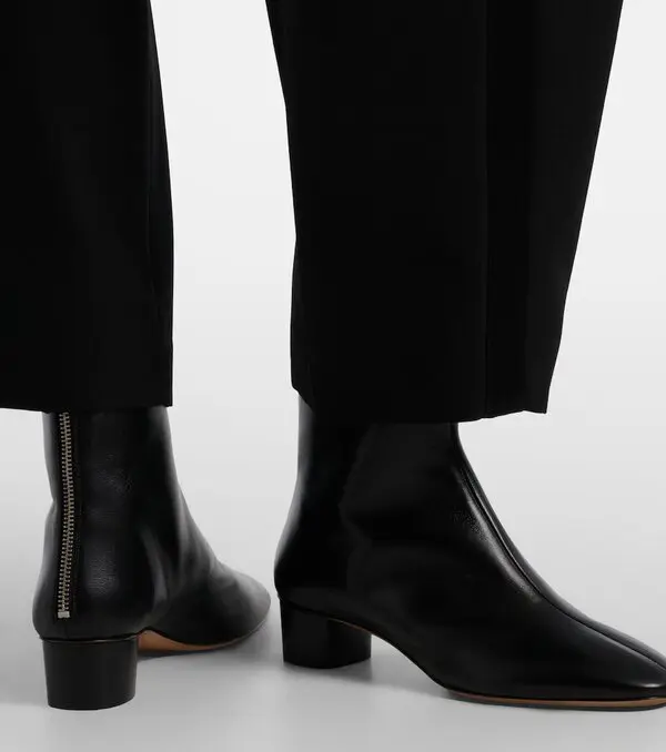 Le Monde Beryl Carole Leather Ankle Boots - Black