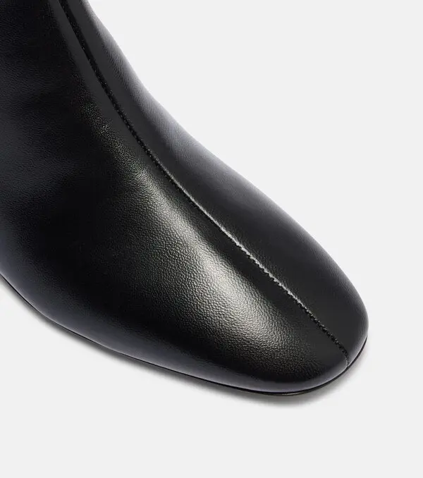Le Monde Beryl Carole Leather Ankle Boots - Black