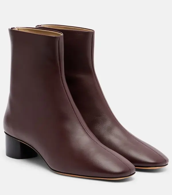 Le Monde Beryl Le Monde Béryl Carole Leather Ankle Boots - Burgundy