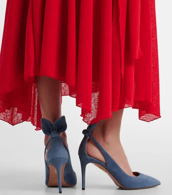 AQUAZZURA Bow Tie Suede Pumps