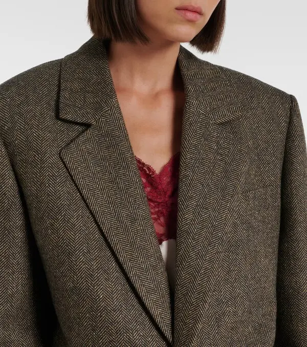 Saint Laurent Wool-blend Herringbone Blazer