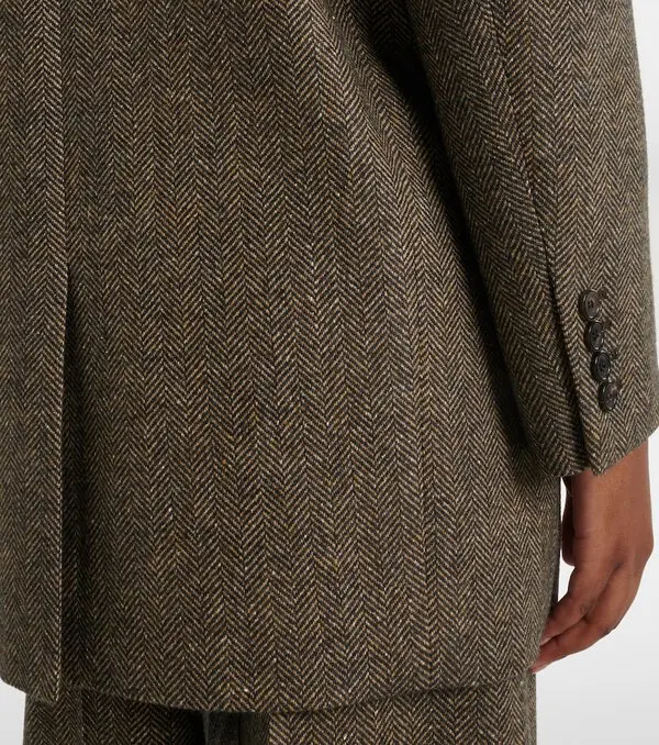 Saint Laurent Wool-blend Herringbone Blazer