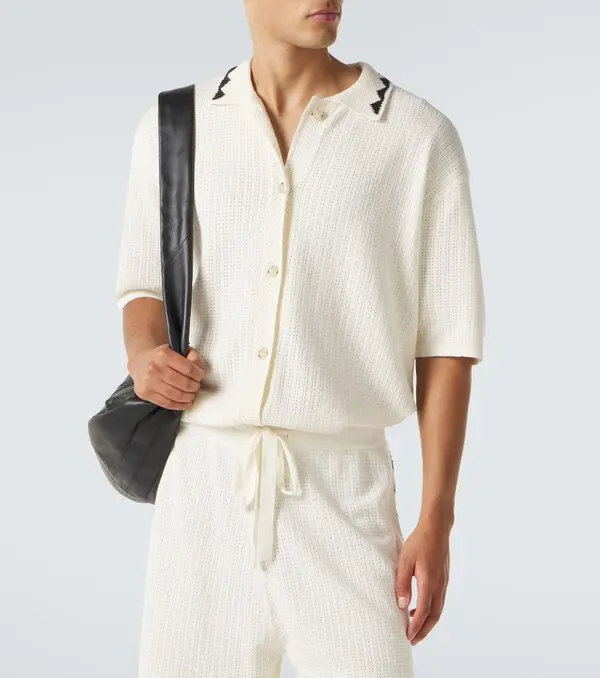 Commas Embroidered Crochet Cotton-blend Top - Beige