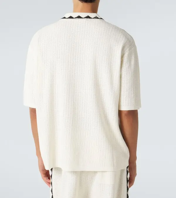Commas Embroidered Crochet Cotton-blend Top - Beige