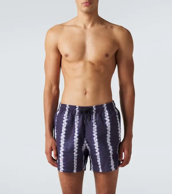 Commas Striped Swim Trunks - Blue