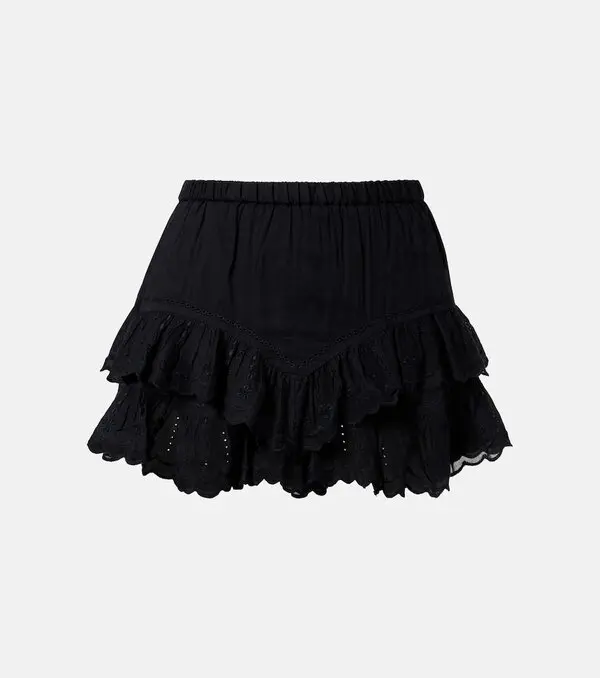 MARANT ETOILE Jocadia Broderie Anglaise Cotton Shorts - Black