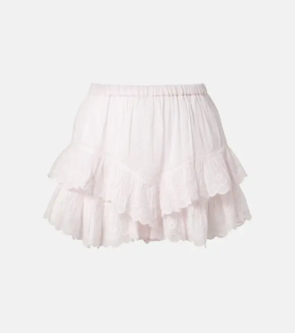 MARANT ETOILE Isabel Jocadia Embroidered Cotton Shorts - Pink