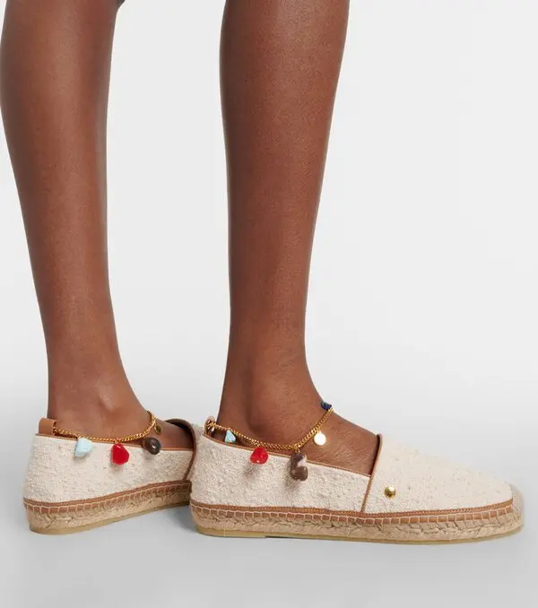 Stella McCartney Gaia Embellished Canvas Espadrilles