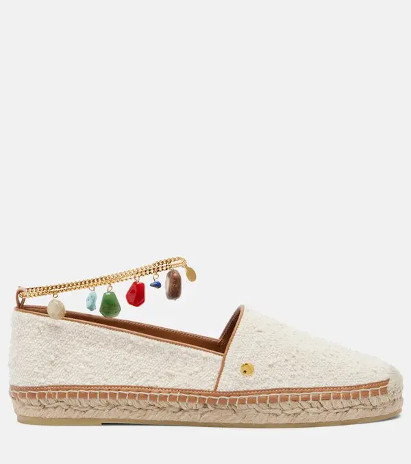 Stella McCartney Gaia Embellished Canvas Espadrilles