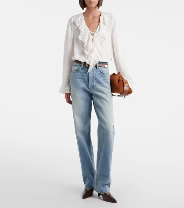 AGOLDE Kelly Straight Jeans In Vint Tint Ind - Blue