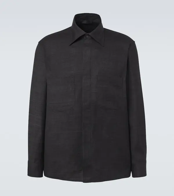 SAMAN AMEL Regis Silk Shirt Jacket - Black
