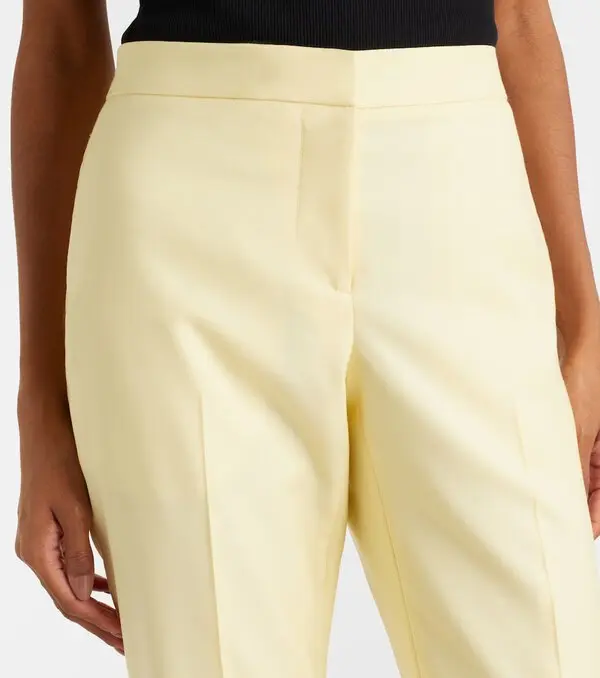 Alexander McQueen Cropped Straight Wool Pants