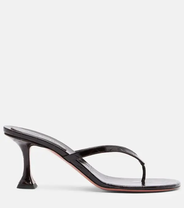 Amina Muaddi Juliette Croc-effect Leather Thong Sandals