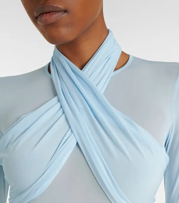 Wardrobe.NYC Draped Sheer Bodysuit