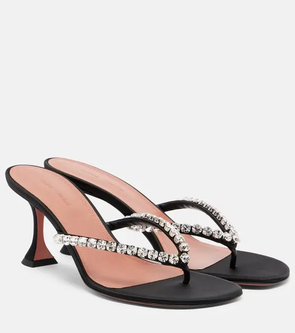 Amina Muaddi Gigi Embellished Thong Sandals