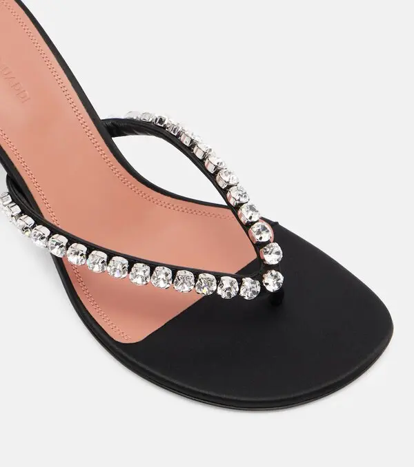 Amina Muaddi Gigi Embellished Thong Sandals
