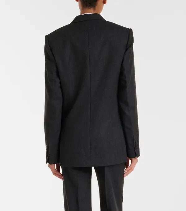 Victoria Beckham Double-breasted Virgin Wool Blazer - Grey