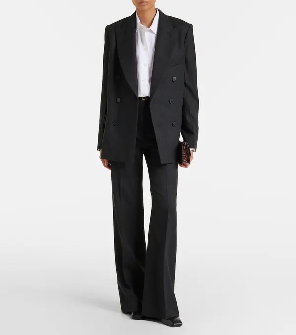 Victoria Beckham Alina Virgin Wool Flared Trousers