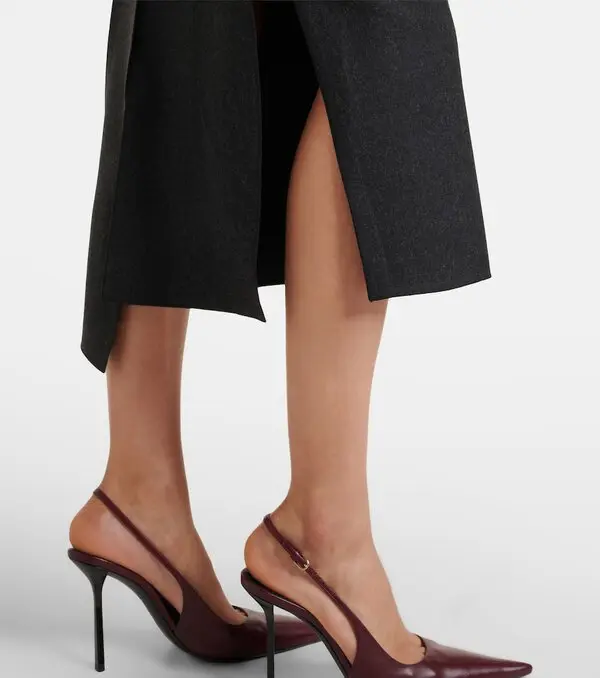 Victoria Beckham Draped Virgin Wool Midi Skirt