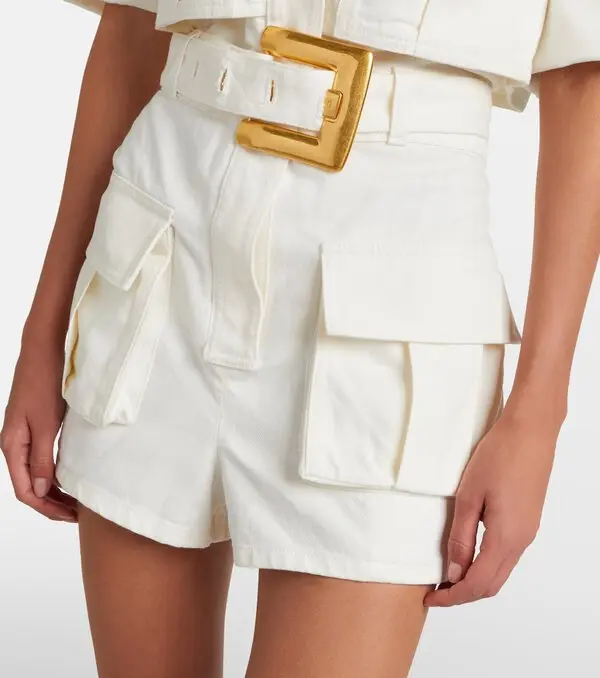 Balmain Belted Denim Romper