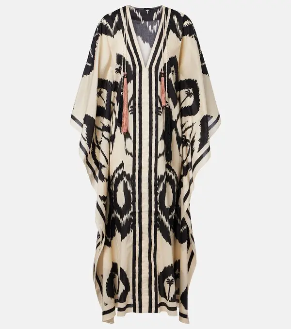 Johanna Ortiz Printed Cotton Kaftan - White
