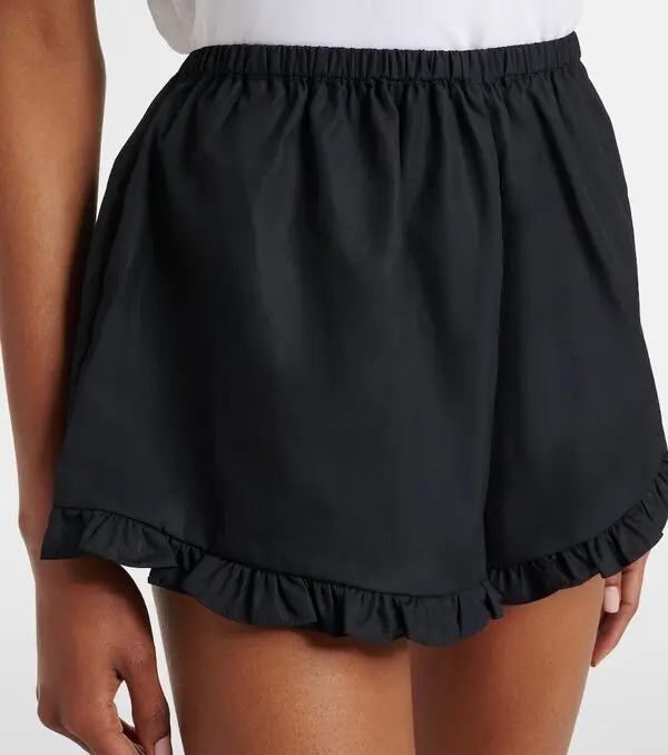 Hunza G Frill Cotton Poplin Shorts - Black