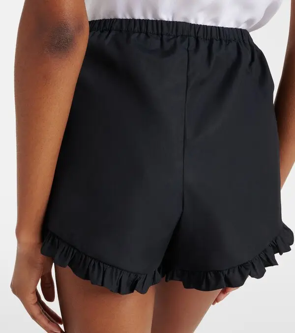 Hunza G Frill Cotton Poplin Shorts - Black