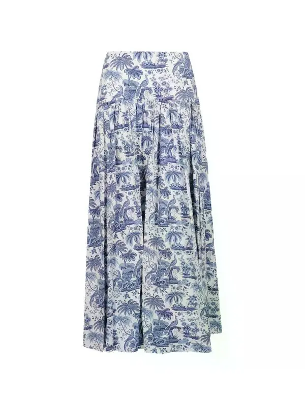 Staud Procida Toile-print Gathered Skirt