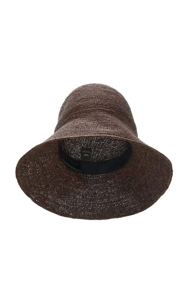 Janessa Leoné Teagan Raffia Straw Bucket Hat - Brown