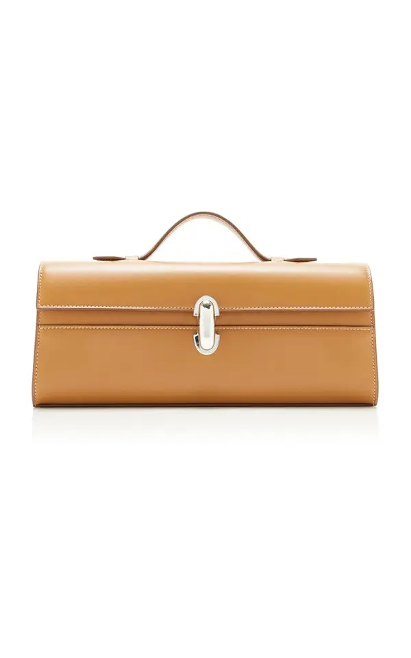 Savette The Slim Symmetry Leather Pochette - Tan
