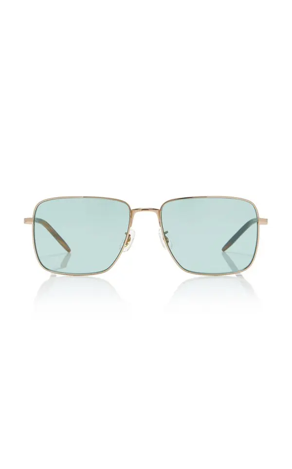 Oliver Spencer Welston Square-frame Metal Sunglasses - Green