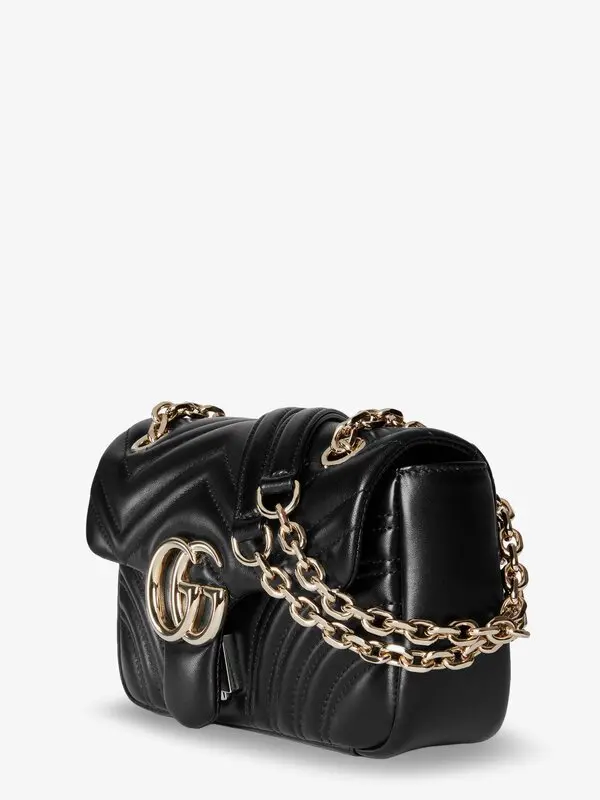 Gucci Gg Marmont Leather Crossbody Bag - Black