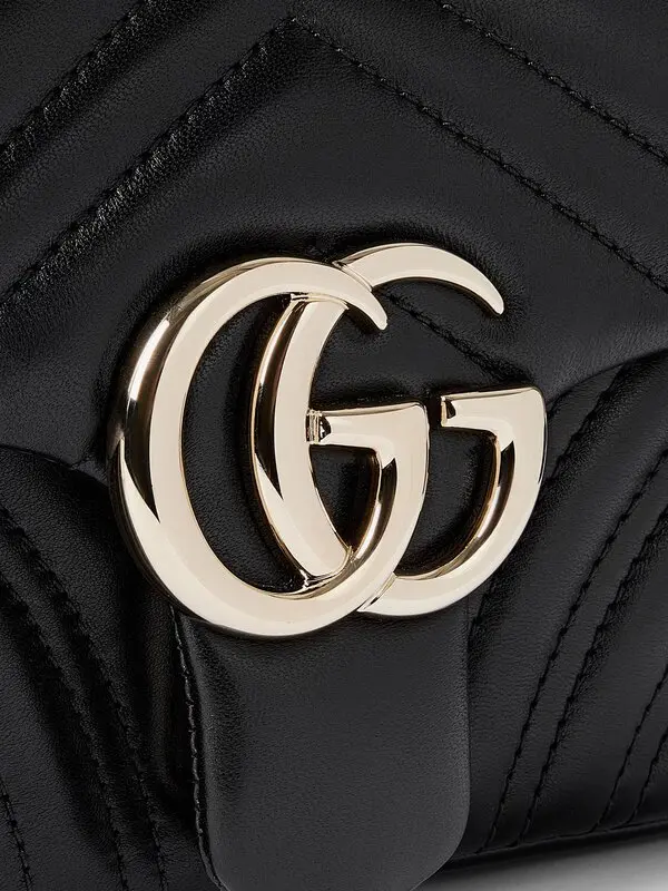 Gucci Gg Marmont Leather Crossbody Bag - Black