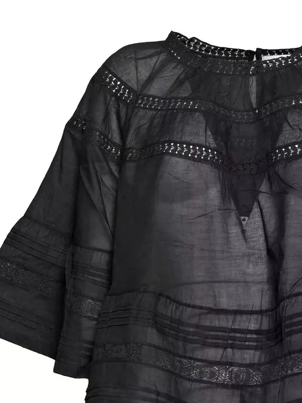 JCSOPHIE Lyndsey Lace-trim Flared-sleeve Blouse