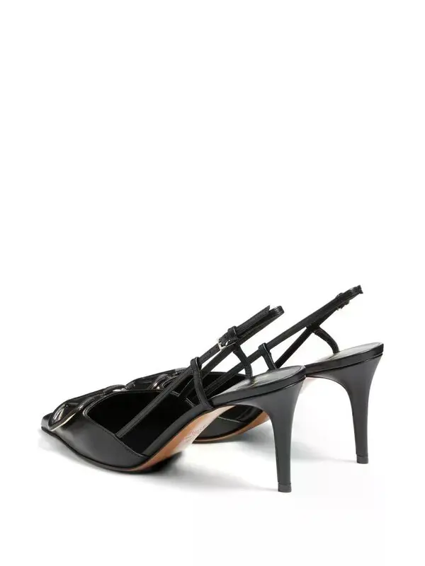 Valentino Garavani Vlogo Signature Leather Slingback Pumps - Black
