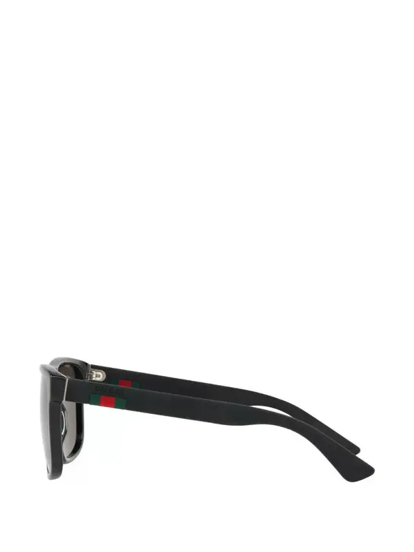 Gucci Rectangle Frame Sunglasses With Web Stripe Detail