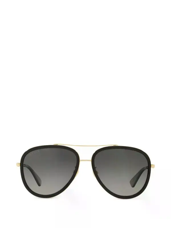 Gucci Interlocking Gg Bee Pilot Sunglasses - Black