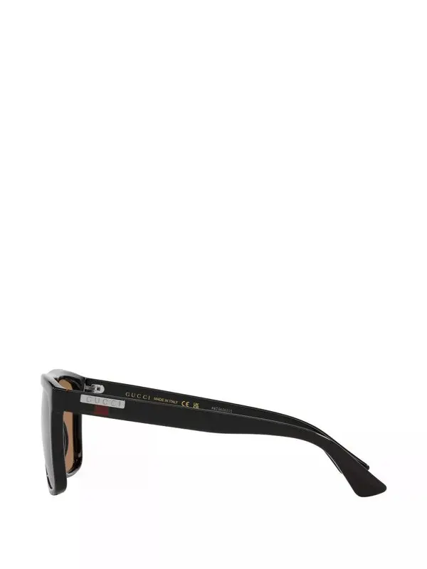 Gucci Rectangle Frame Logo Plaque Sunglasses