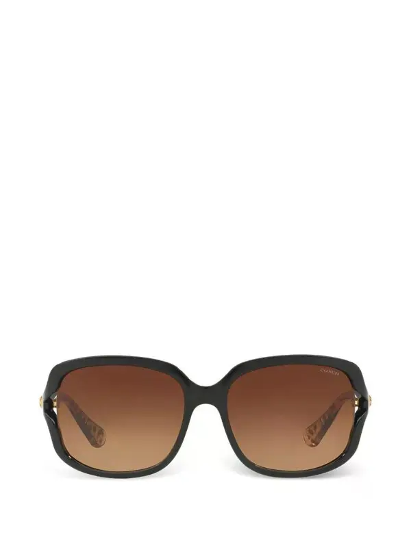 COACH Leopard Print Square Frame Sunglasses