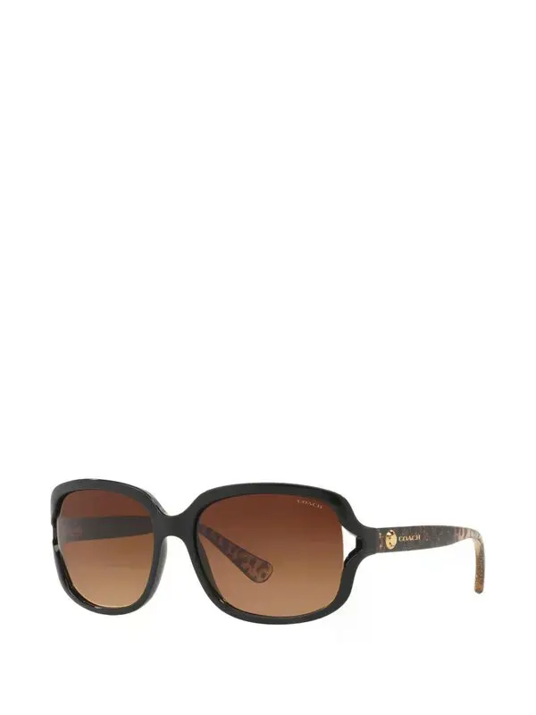 COACH Leopard Print Square Frame Sunglasses