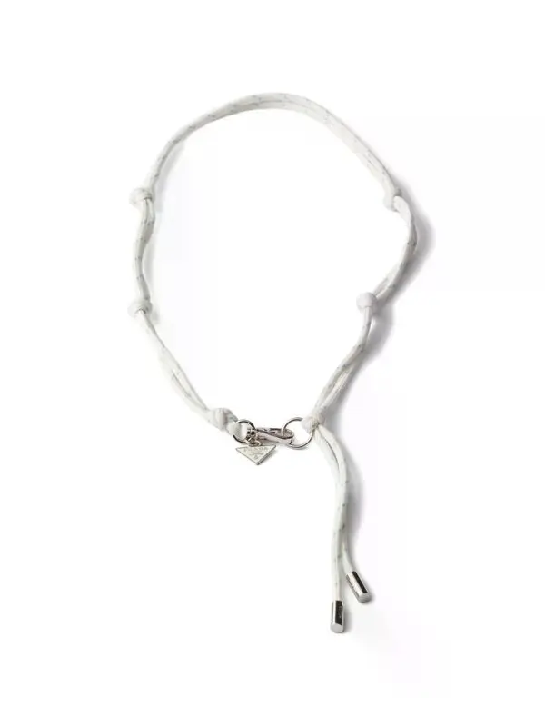 Prada Cord Necklace With Enamel Triangle Logo