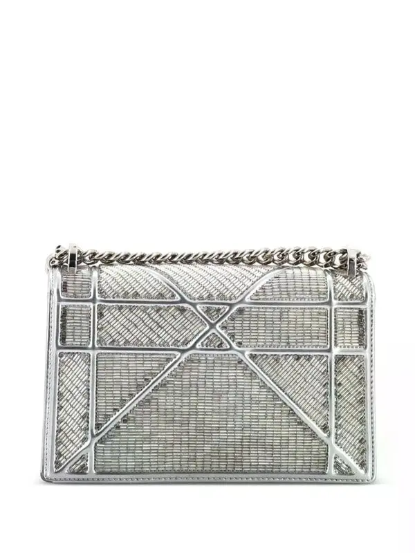 Dior Diorama Flap Bag Beaded Leather Small Shoulder Bag