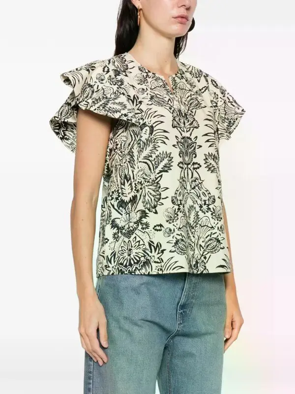 Ulla Johnson Severine Floral-print Ruffled Top